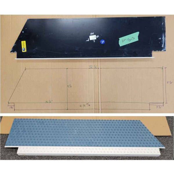 STEP TREAD, BOTTOM, RUBBER STUDDED, BLUE, T3RE NON-METAL BACKING ...