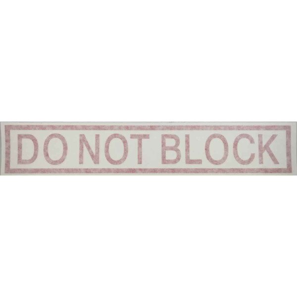 DO NOT BLOCK DECAL RED ON CLEAR 2 X 12 BLOCK AROUND LETTERS - DECDNB-TH