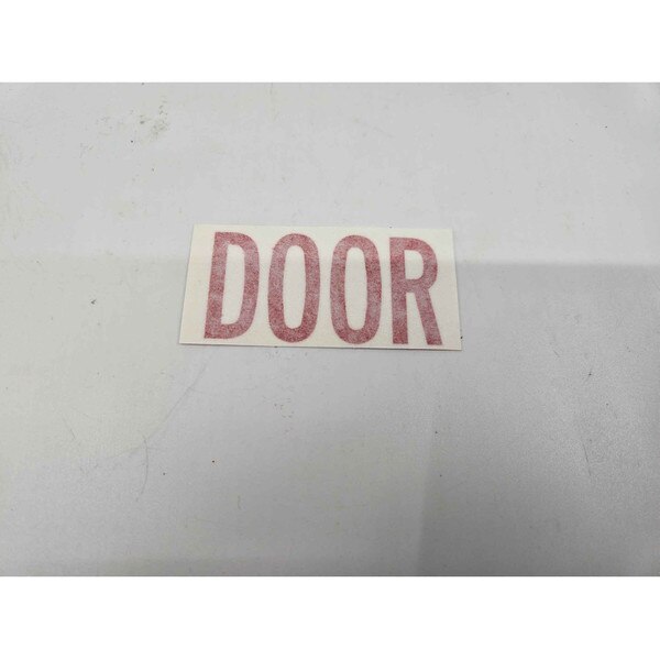 DECAL, *RED* "DOOR" PRESPACED, 1.25" TALL, BOLD 1/4" STROKE 4 3/8" L ...