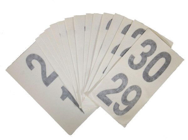 DECAL, 3" SEAT NUMBERS,1-30 BLACK PRE-SPACED - DECSHEET-3