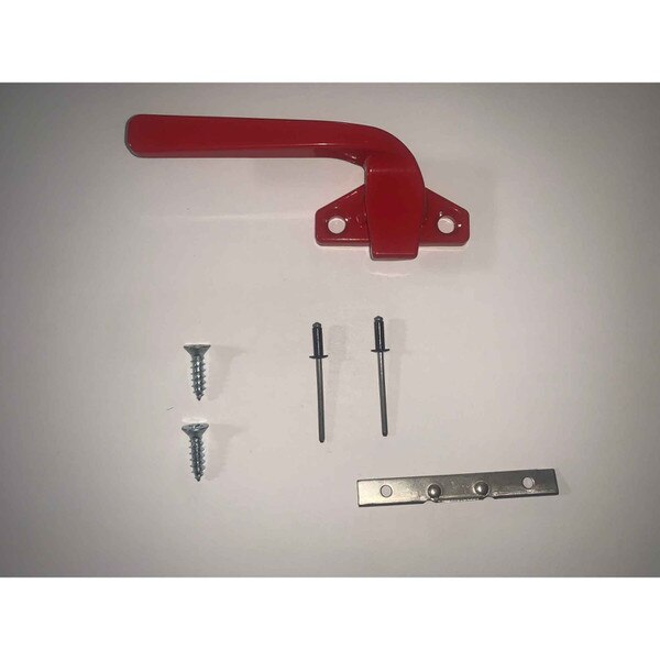 LH SIDE EMERGENCY WINDOW LATCH, RED - REV10565827