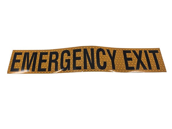 DECAL "EMERGENCY EXIT" BLACK/YELLOW, DIAMOND 2" LETTERS - TH170559