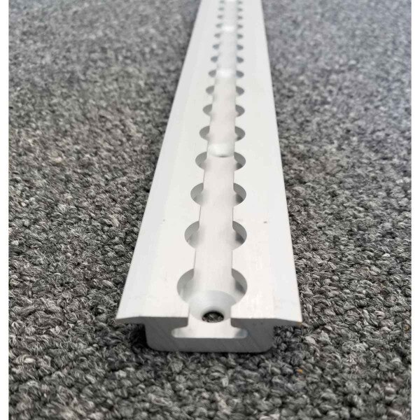 HD "L" TRACK w/FLANGES 100" STICK, 1/4" HOLES, 26 PER STICK, CLEAR ...